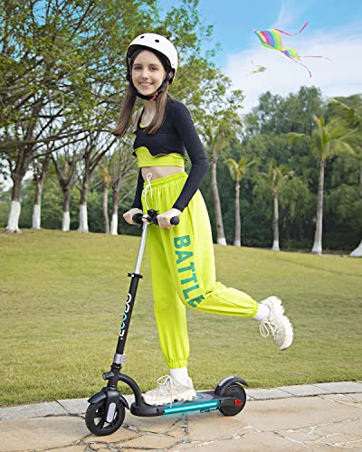 Gyroor Kids Electric Scooter, with 200W Motor & LED Visible Display, Colorful Lights, Adjustable Speed and Height, 10 Mph & 10 Miles Range Electric Scooter, Electric Scooter for Kids Ages 8-12, Silver