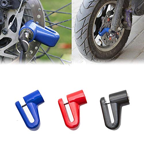 Bicycle Lock Waterproof Bike Lock Security Theft Heavy Duty Motorcycle Bicycle Moped Scooter Disk Brake Rotor Lock Accessories-Black Bike Lock (Color : Red)