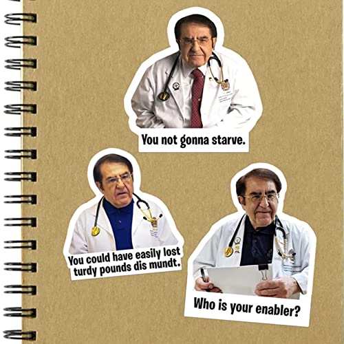 Dr. Now - You Not Gonna Starve, Weight Loss Guidelines Sticker, Digital Artwork Sticker Decal Car Laptop Wall Window Bumper Sticker,Fun Weight Loss Sticker(3PCS) (Stickers with Magnets)