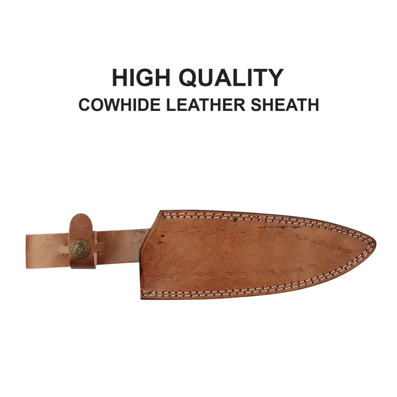 BBX Hand Made Damascus Hunting Knife with Leather Sheath Bush Craft Knife Survival Knife 10 Inches fixed Blade with ASH Wood Handle (Tracker Knife, 10 Inches)