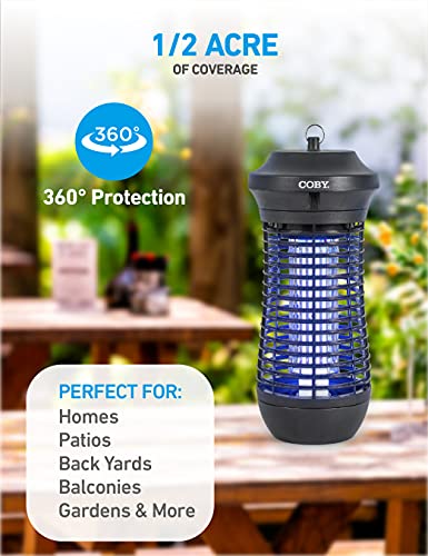 COBY Outdoor Bug Zapper 18W, Covers Half an Acre, Electric Bug Zapper