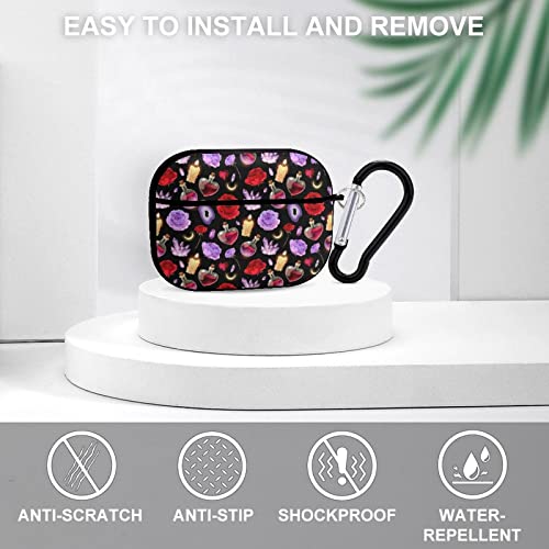Goth Gothic Magic Crystal Potion Flower AirPods Pro Case Cover Gifts with Keychain, Shock Absorption Soft Cover Airpods Pro Earphone Protective Case for Men Women