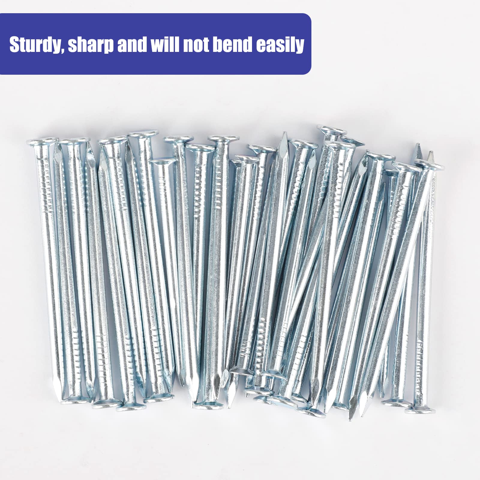 Coceca 200 Pack Hardware Nails for Hanging Pictures, 4 Size Zinc Tiny Nail Assorted Kit, Picture Nail, Small Nails, Finishing Nail, Wall Nails and Galvanized Nails for Wood