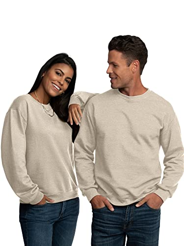 Fruit of the Loom mens Eversoft Fleece Sweatshirts & Hoodies Shirt, Crewneck Sweatshirt - Khaki Heather, Medium US