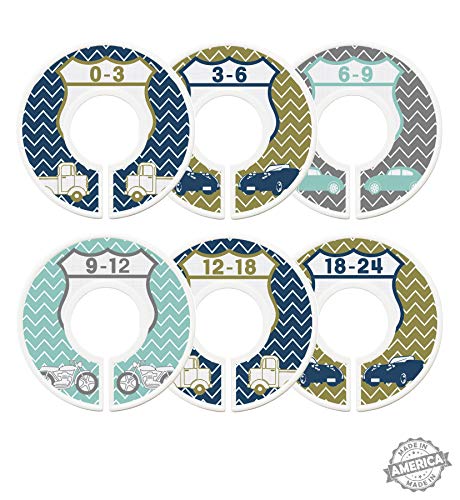 Modish Labels Baby Clothes Size Dividers, Baby Closet Organizers, Size Dividers, Baby Closet Organizers, Closet Dividers, Clothes Organizer, Boy, Vintage, Cars, Retro, Uptown Traffic Nursery (Baby)