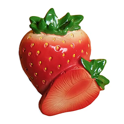 Fruit Vegetable Refrigerator Magnet - 1 Set Resin 3D Fridge for Refrigerator Cute Decor for Home Kitchen Office Whiteboard (Strawberry Refrigerator Magnet)