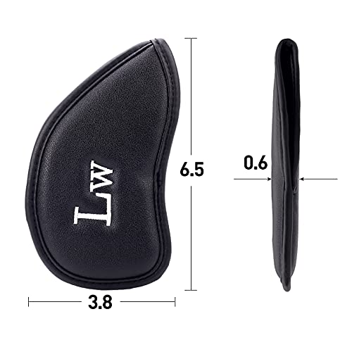 Be DeLighted/Golf 12pcs Synthetic Leather Golf Iron Head Covers Set Headcover Fit All Brands (12PCS, Color: Black)