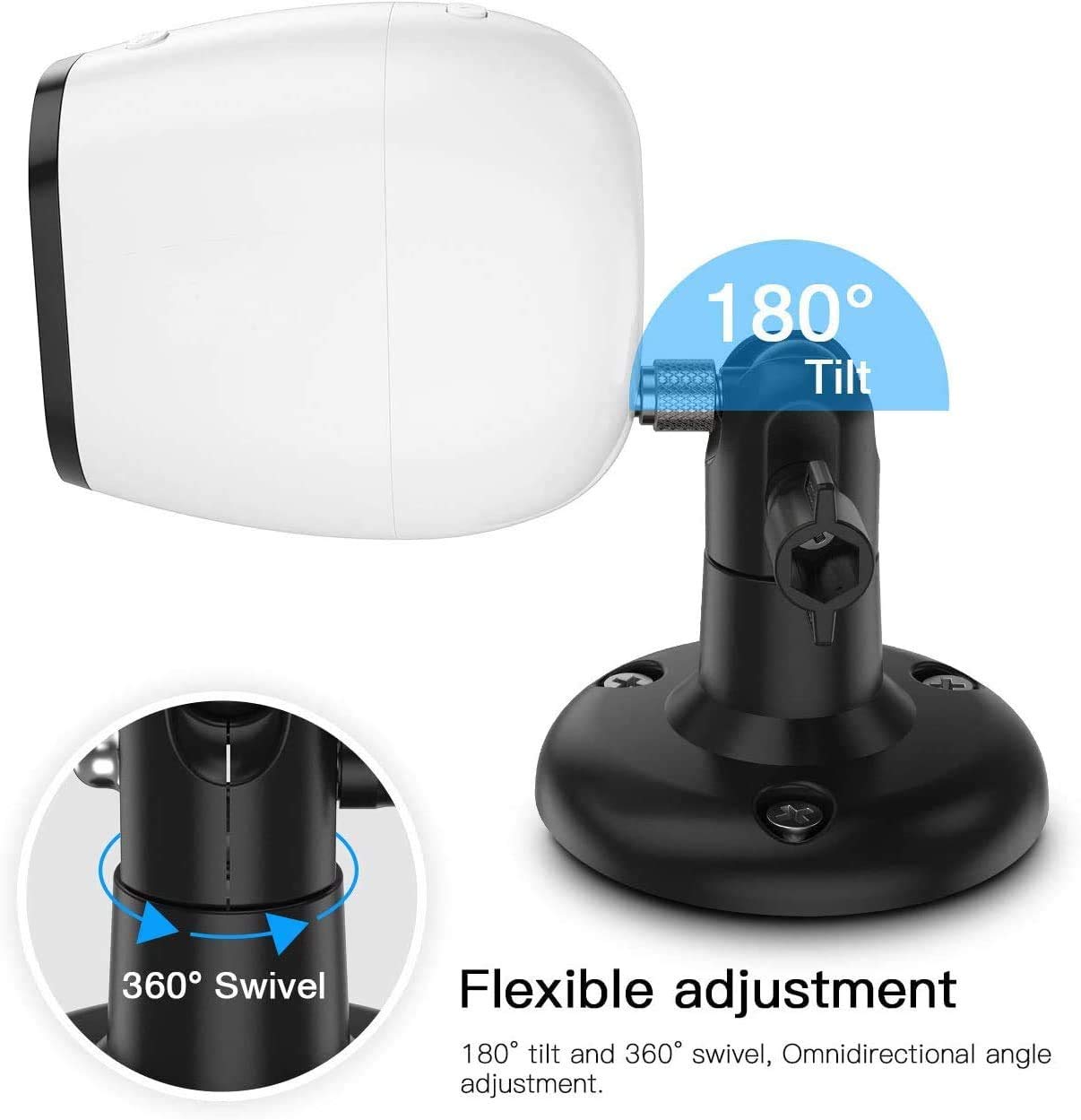 Koroao 【Upgraded Version】 Indoor/Outdoor Security Wall Mount for All Arlo Camera, Arlo Ultra, Arlo Essential, Wyze Cam Pan, eufyCam 2 - More Stable and Flexible Arlo Accessories(3-Pack,Black)