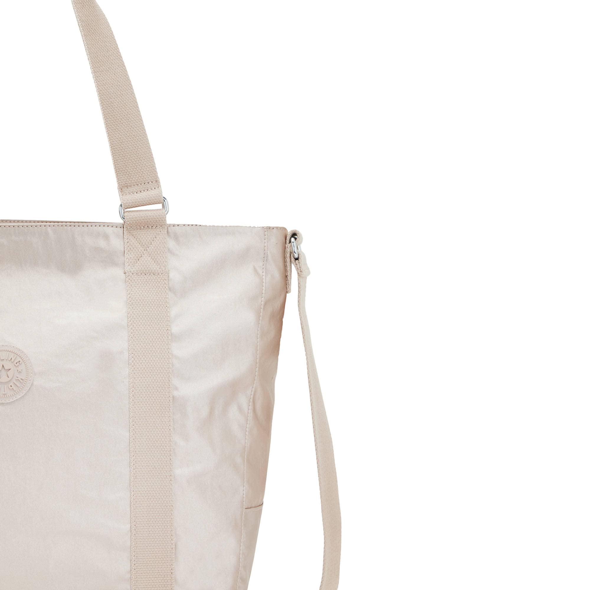 Kipling Adara Metallic Tote Bag Quartz Metallic