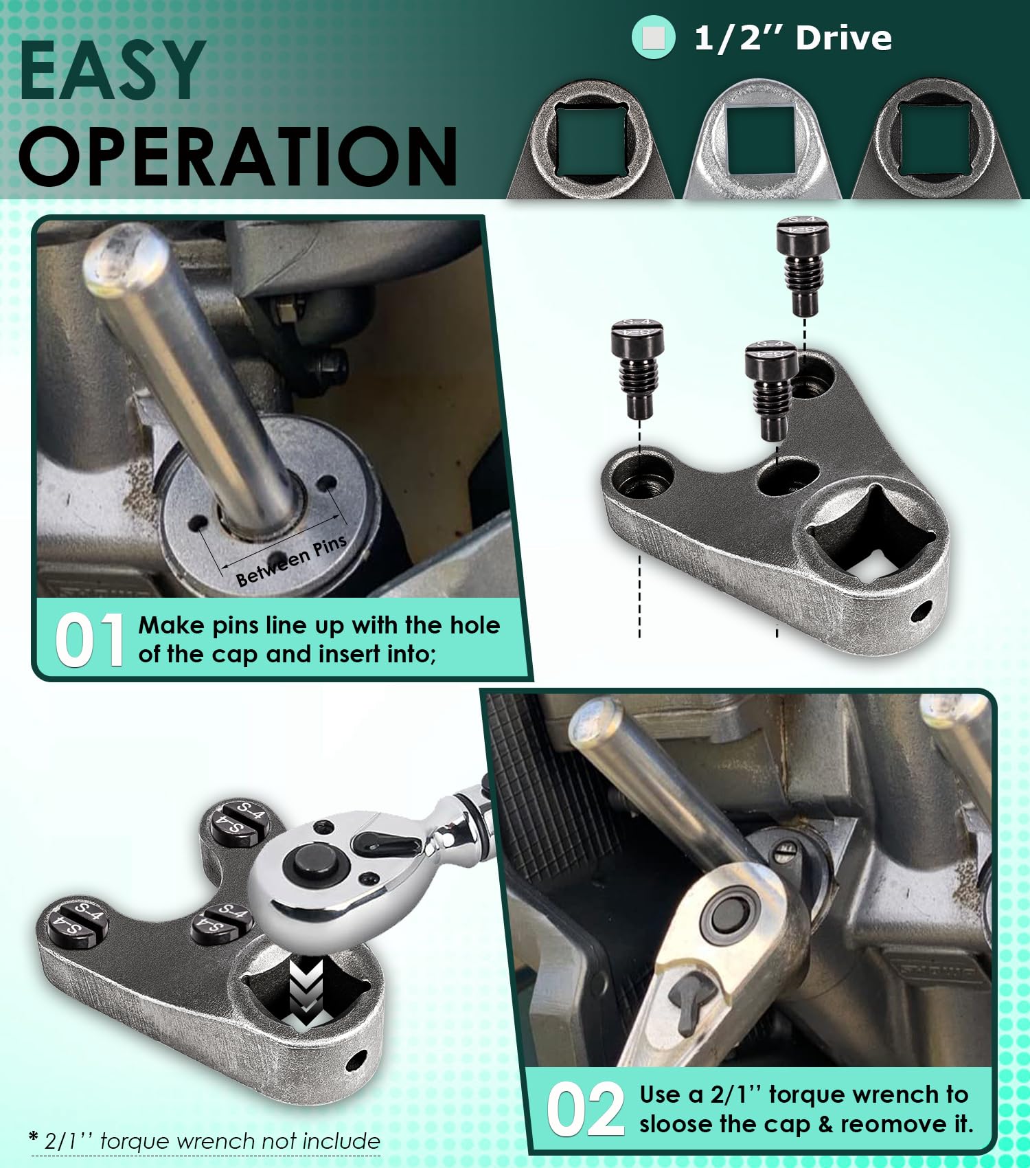 Trim Tilt Pin Wrench Set MT0004 & MT0006 & MT0009 Remove Trim/Tilt Caps on Hydraulic Cylinders for Yamaha Suzuki Johnson Evinrude Honda Outboards