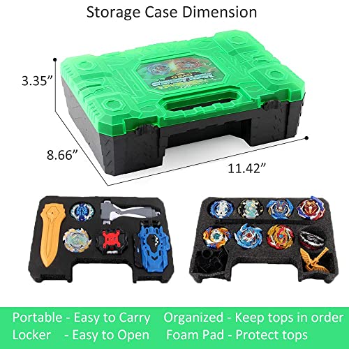 JIMI Bey Battling Top Burst Gyro Toy Set Combat Battling Game 10 Spinning Tops 3 Launchers with Portable Storage Box Gift for Kids Children Boys Ages 6+