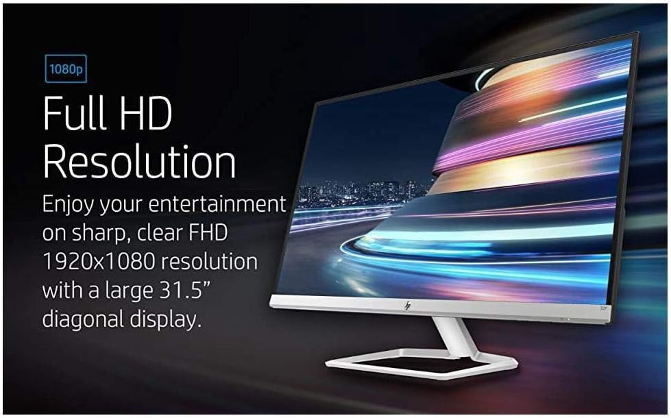 HP M32f 31.5" LED VA Monitor FHD 1920 x 1080 7ms 75 Hz Refresh Rate HDMI VGA (Renewed)
