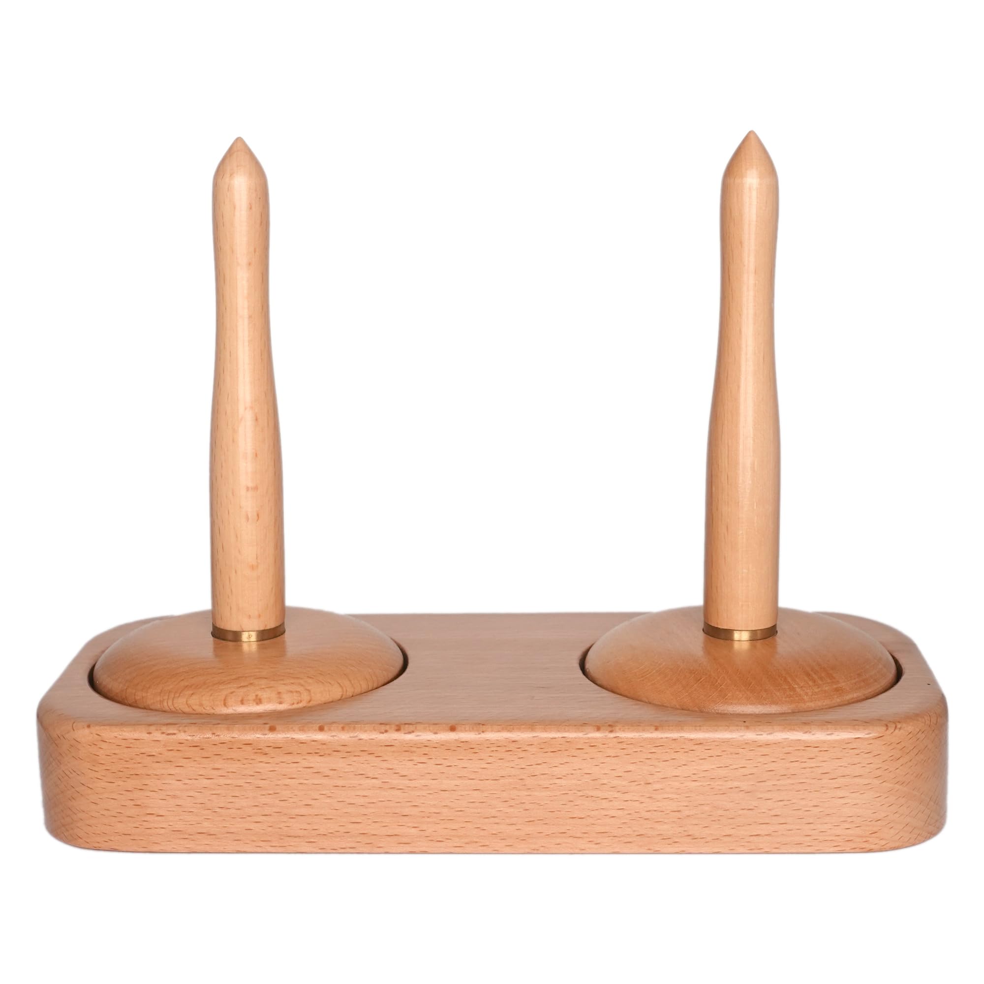 DICHA Beech Double Wood Yarn Holder-Advanced Metal Twirling Mechanism Lazy Susan-Big Stand Ball Spindle Sewing Crocheting Tool-Yarn Storage