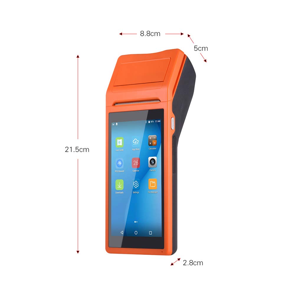 Bisofice POS Receipt Printer, Upgraded Android 8.1 OS Mobile POS, 58mm Receipt Printer, 5.45" Touch Screen PDA Printer Supports 3G WiFi BT4.0 USB OTG Bluetooth, Handheld POS Machine Terminal Printer