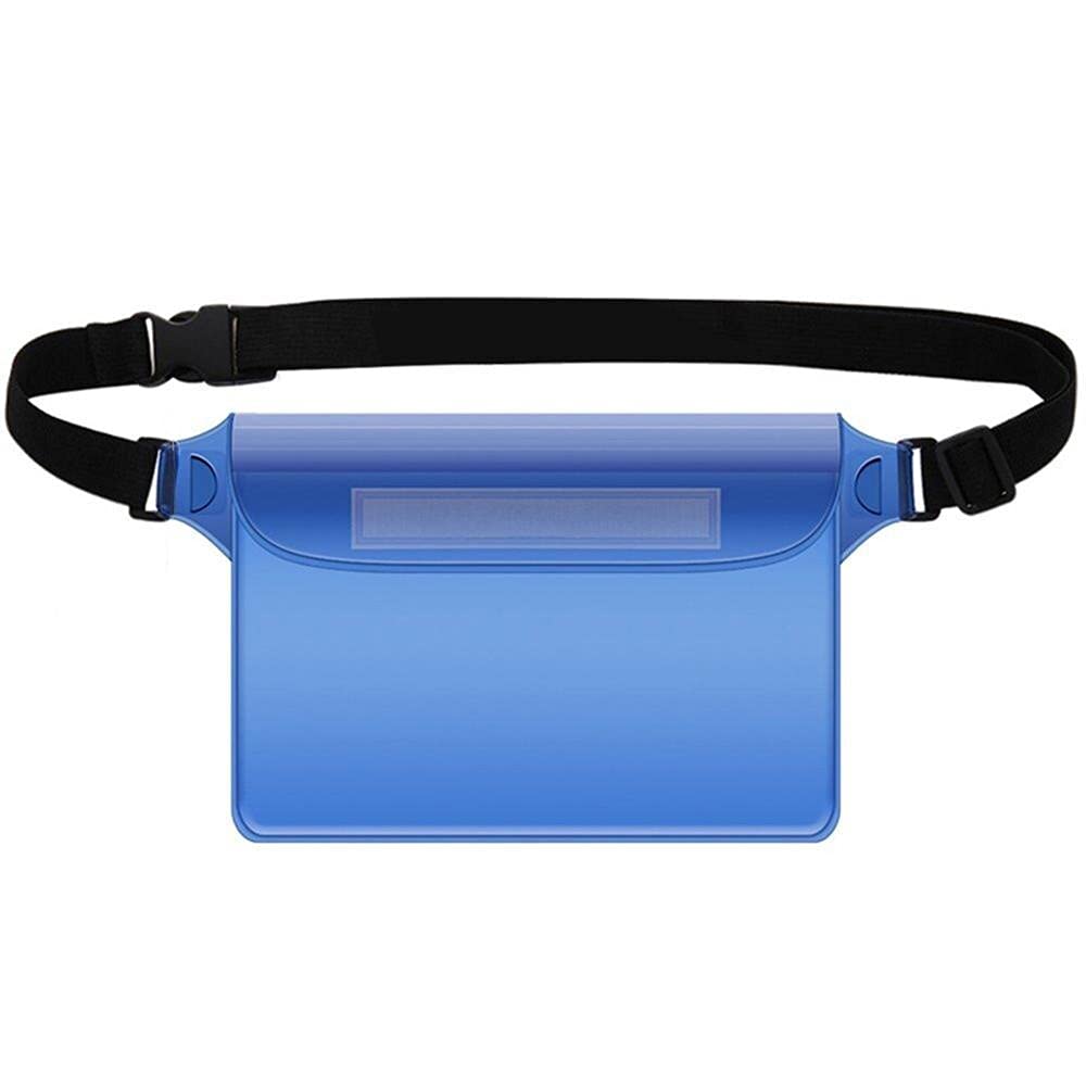 Beach Forward Waterproof Three Layer Pouch Fanny Pack With Adjustable Waist For Swimming, Hiking, and Fishing (Deep Blue)