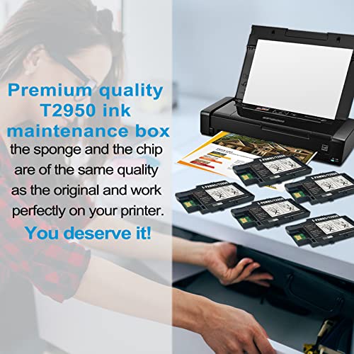 LiTuhorse Remanufactured T295000 Ink Maintenance Box T2950 for WF 100 WF100 EC-C110 EC C110 Inkjet Printer and Work with Workforce WF-100 Ink Cartridges 5 Pack