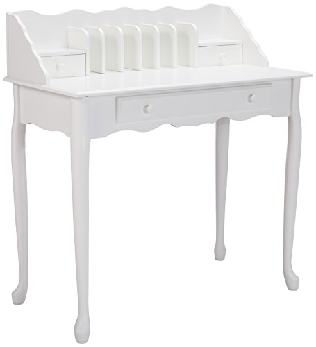 Monarch specialties , Traditional Desk, Solid Wood, Antique White, 36"L