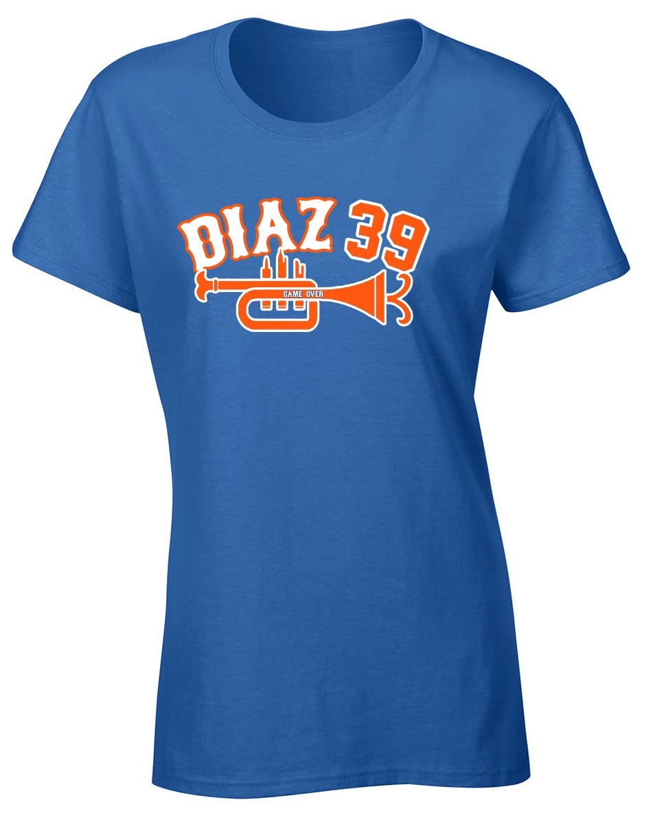 Blue Mets Diaz Trumpet Logo Womens T-Shirt Adult
