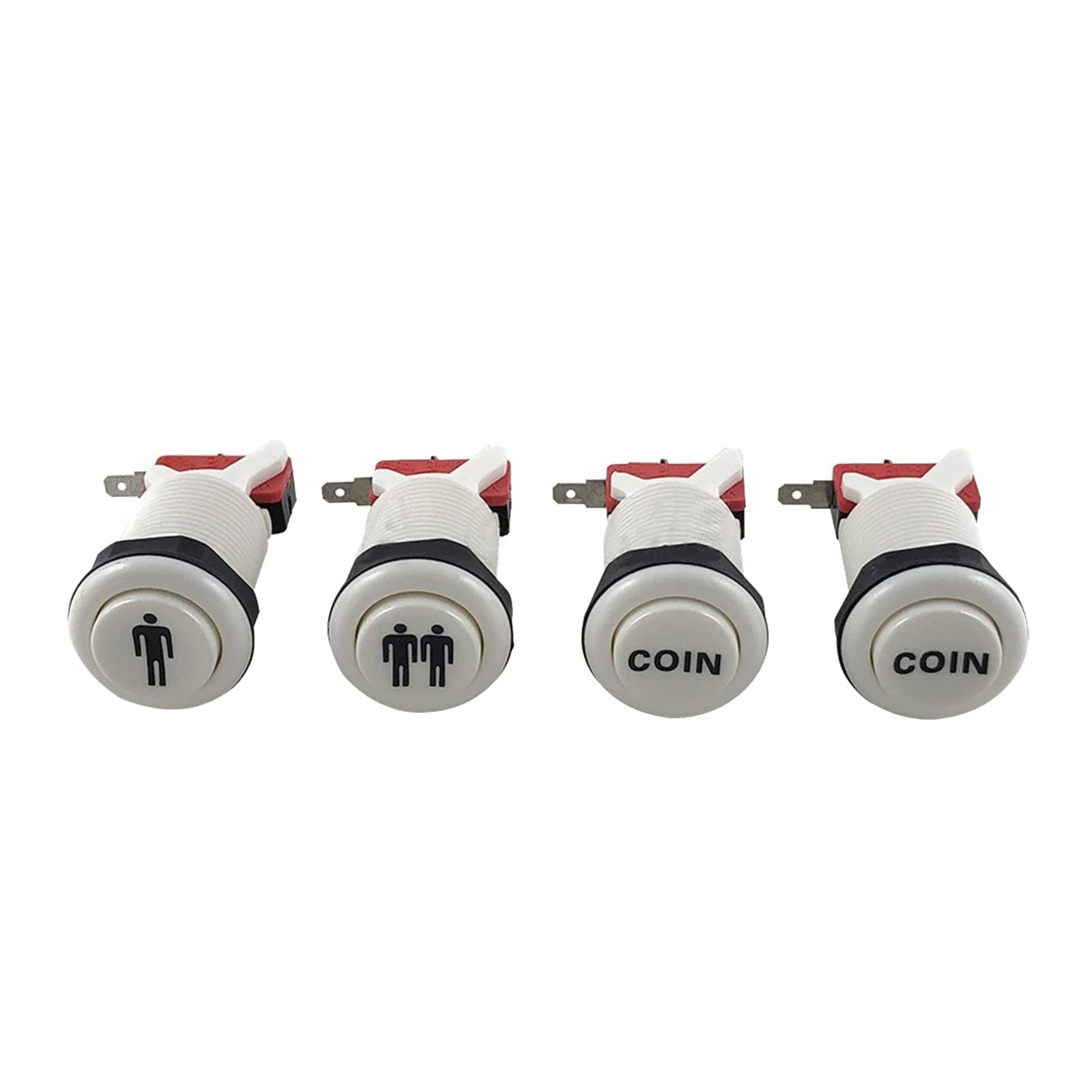 TX GIRL 6 Pcs Arcade Buttons American Happ Style 28mm Mounting Hole 1p 2p Coin Kit Arcade for Arcade Game Mame Jamma Game Console (Color : Mixed Color Tell us)