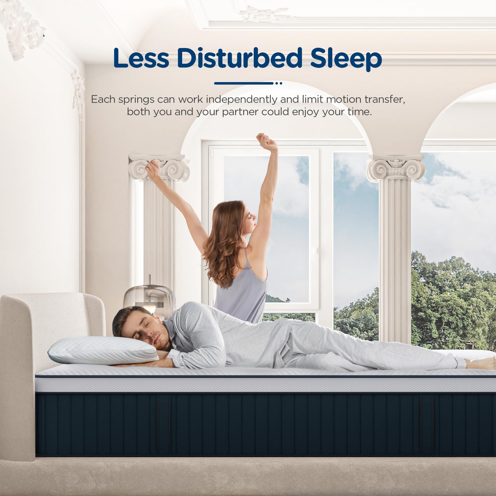 DIGLANT TwinXL Mattress, 14Inch Medium Plush Supportive Memory Foam Hybrid Mattress, Pressure Relief 7-Zone Individual Pocket Springs TwinXL Size Mattress in a Box, CertiPUR-US Certified, 39"*80"