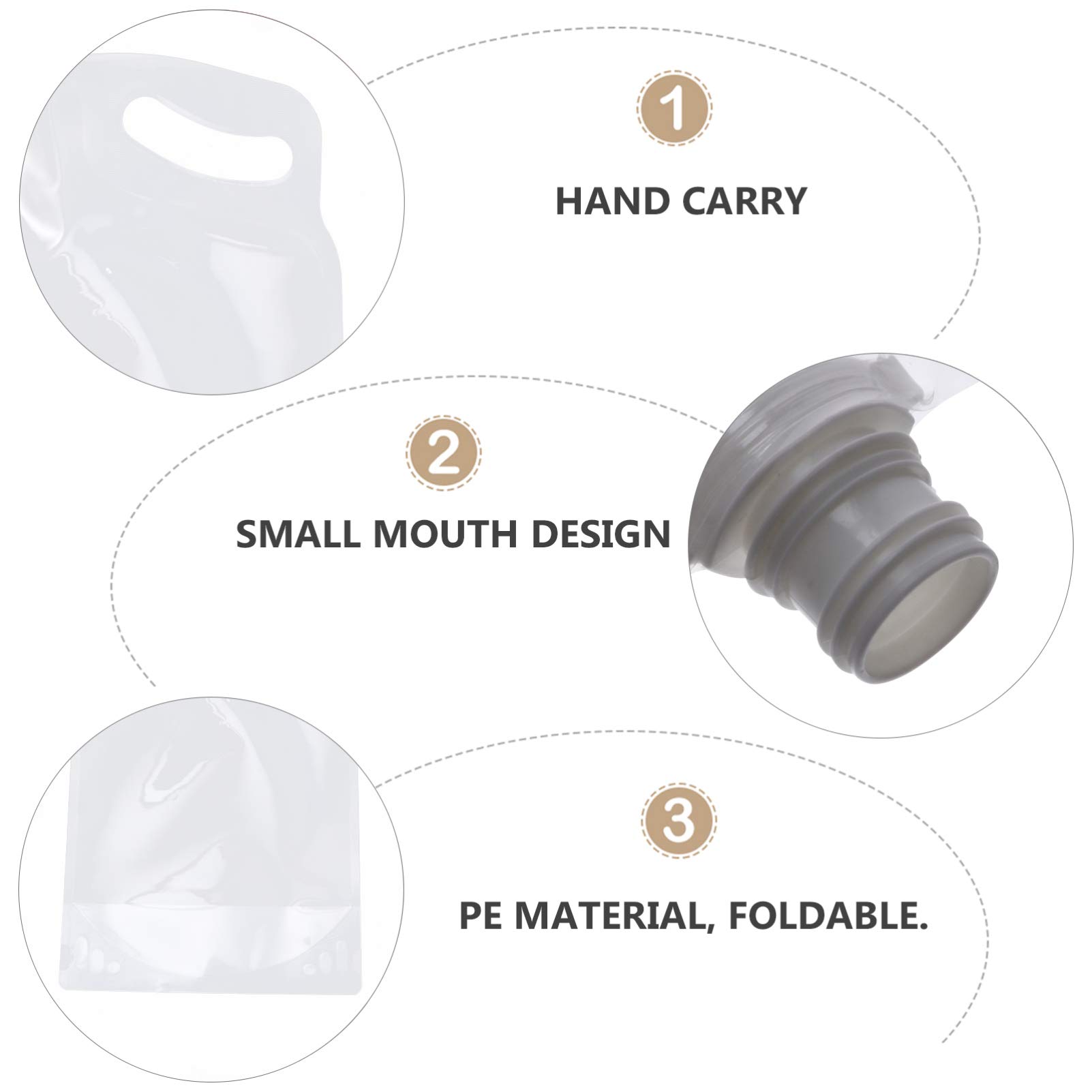 BESPORTBLE Collapsible Water Container Emergency Water Storage Folding Water Jug for Outdoor Camping 3 Pieces 2L/0.53 Gallon
