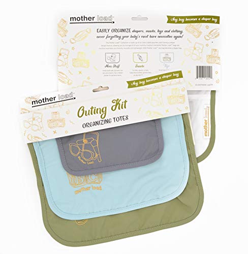 Mother Load Diaper Bag Organizer Pouches Worry-Free, Outing Essentials for Your On-The-Go Family, Includes Snack Bag, Toy Pouch, New Mom Stuff Bag with Hidden Pocket 3pc - Set Perfect Shower Gift