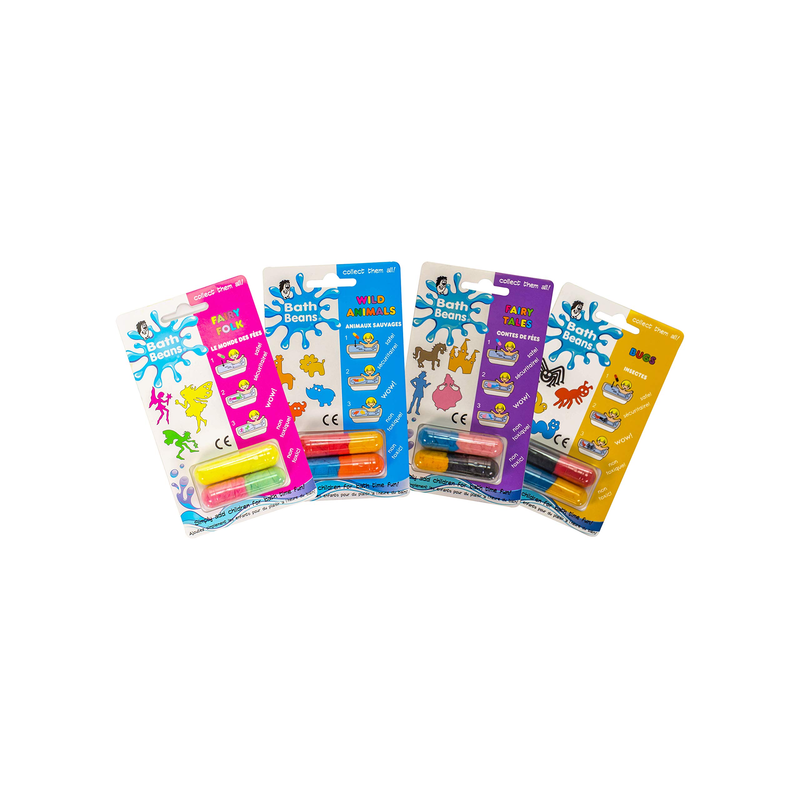 Bath Beans - Fairytale, Fairy Folk, Bugs & Wild Animals - Girls Best Choice Bundle. for Children 3+ yrs. Giant Magic Capsules Unfold into Sponge Toy Characters When Dropped into Warm Water