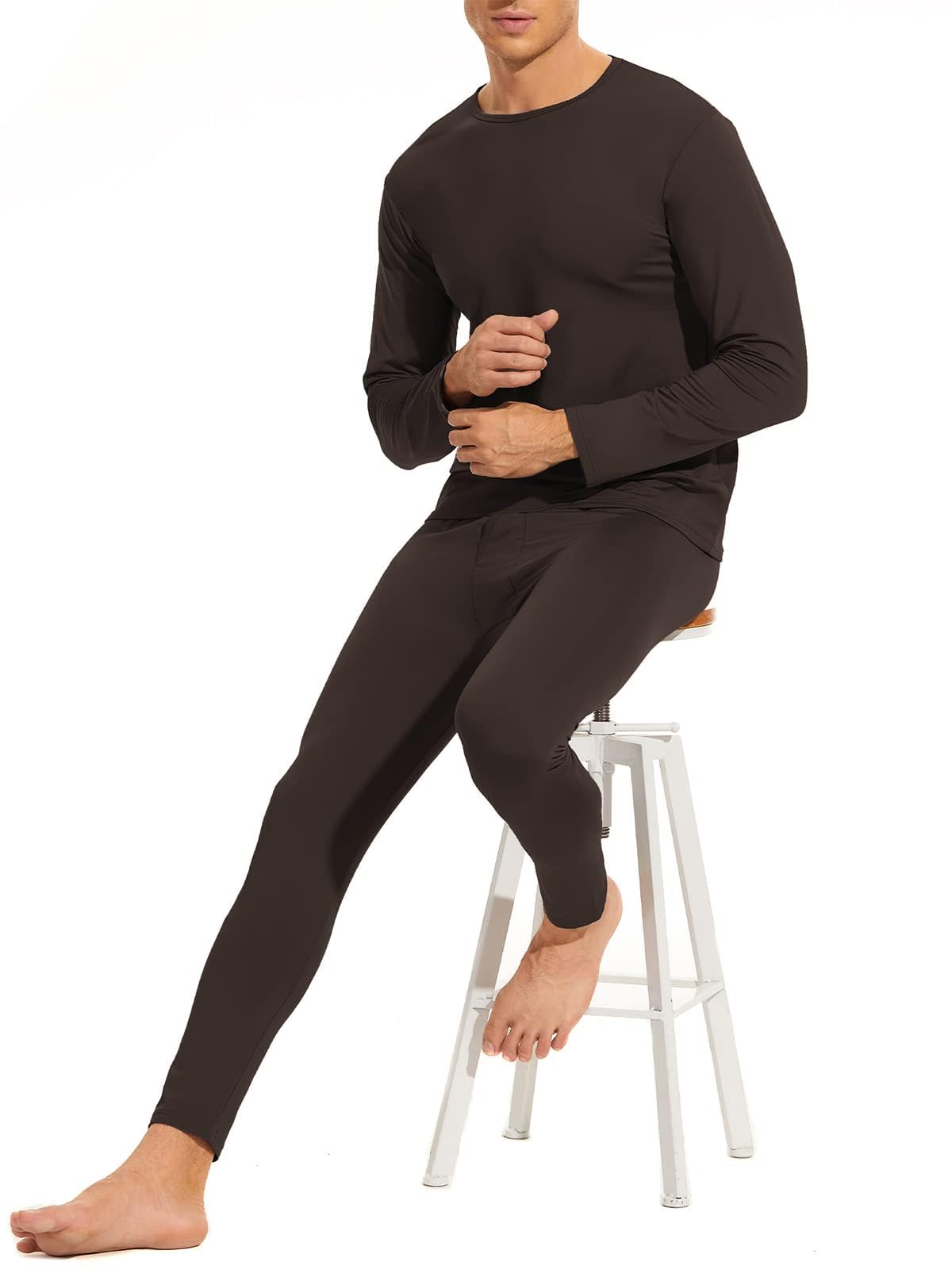 Century Star Thermal Underwear for Men Lightweight Soft Long Johns Warm Base Layer Top and Bottom Lightweight Black X-Large