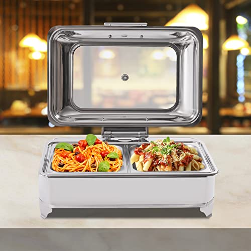 Food Warmers for Parties Buffets Electric,Stainless Steel Buffet Server and Warming Tray,Chafing Dish Buffet Set,Adjustable Temperature,Suitable for Weddings,Birthday Parties,Buffets,Graduations.