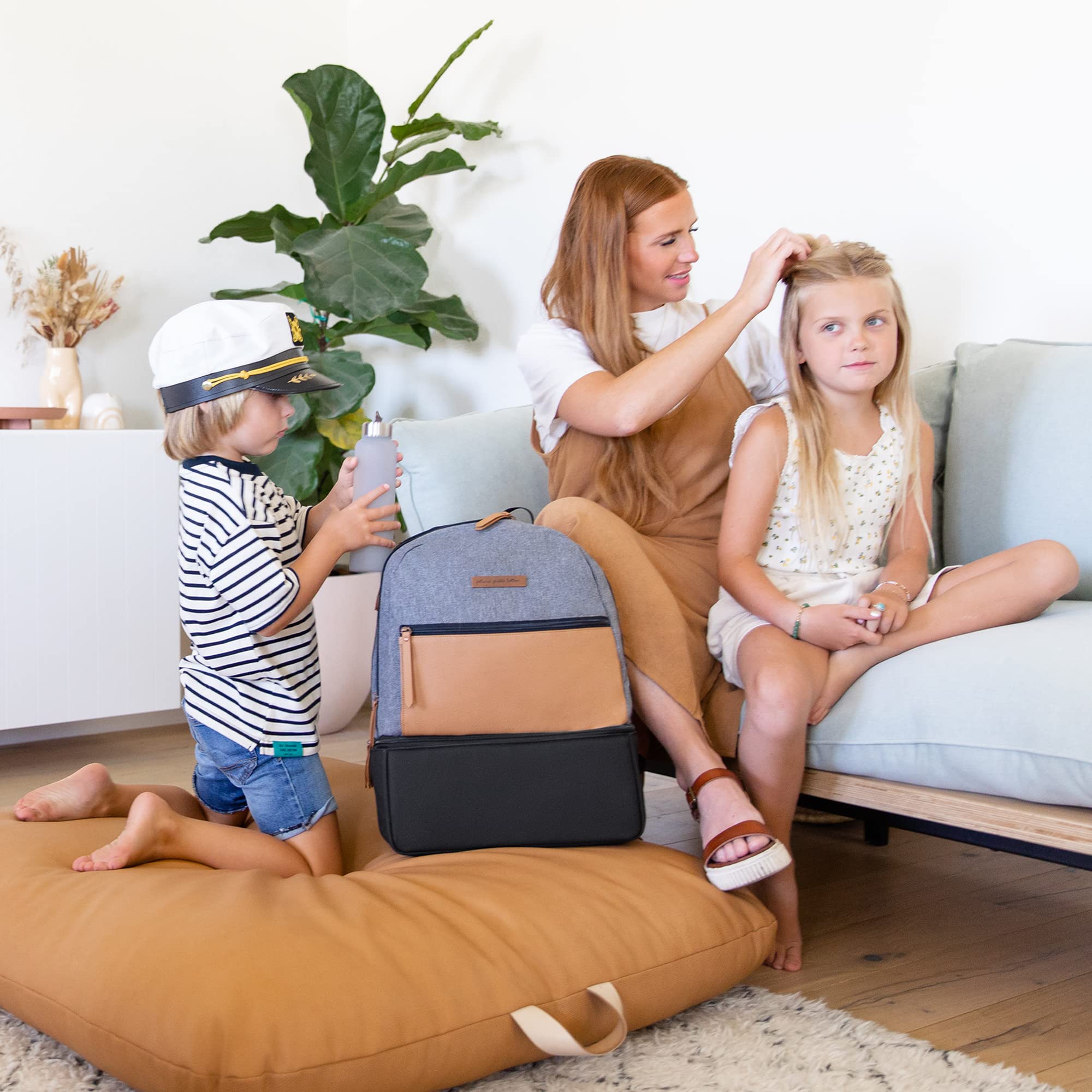 Petunia Pickle Bottom Axis Backpack | Baby Bag | Diaper Bag Backpack | Baby Bottle Bag for Parents | Stylish Baby Bag Organizer| Sophisticated and Spacious Backpack for On The Go Moms | Camel/Graphite
