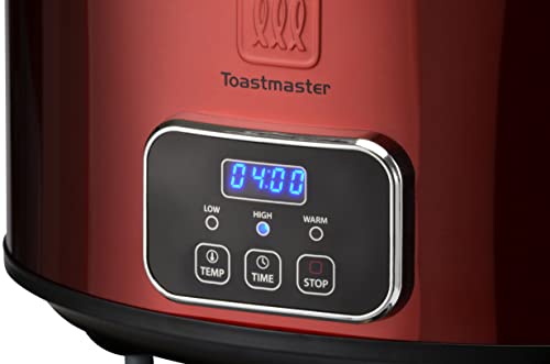 Toastmaster 4-Quart Digital Slow Cooker with Locking Lid (Red)
