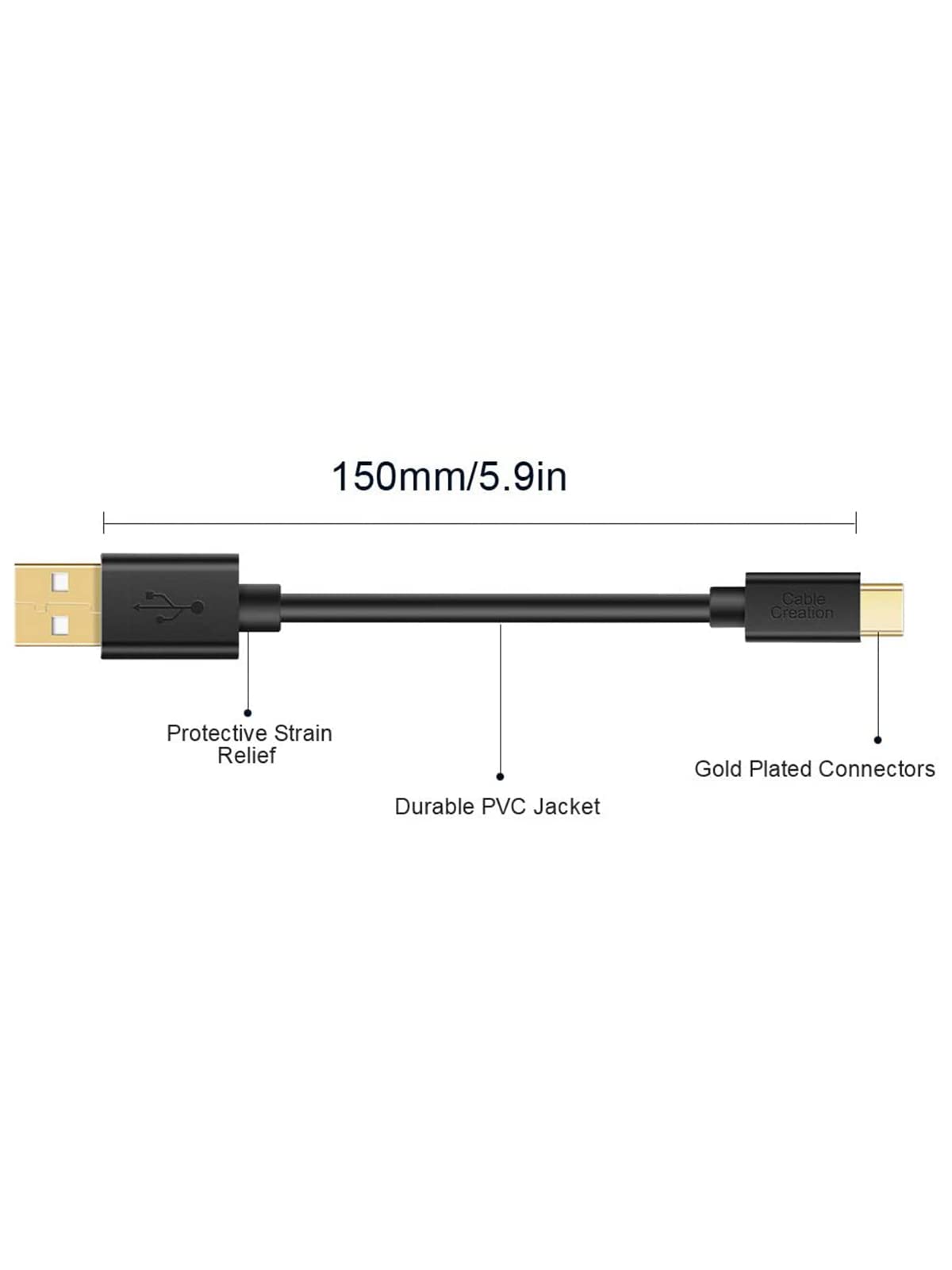 CableCreation 8K HDMI USB C Hub Bundle with USB C to USB Cable Short