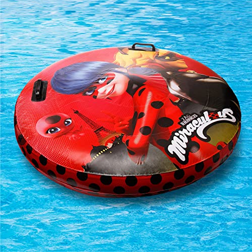 Miraculous Ladybug Officially Licensed Pool Float Raft Inflatable Tube – 30 Inches – Ladybug & Cat Noir – Ring Float – Inner Tube Floatie Perfect for Beach, Pool, Lake – Swimming Ring