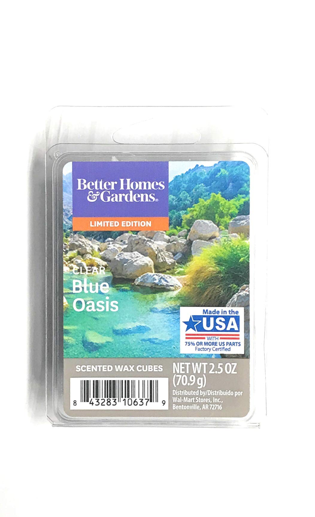 Better Homes & Gardens Scented Wax Cubes, 2.5 oz (Clear Blue Oasis, 2.5 Oz)