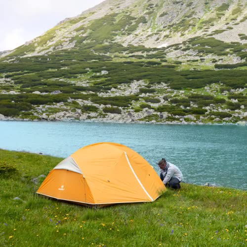 Bessport Camping Tent for 3 Person, Lightweight Backpacking Tent Waterproof Windproof Two Doors Easy Setup Double Layer Outdoor Tents for 3 to 4 Seasons, Suitable for Outdoor,Hiking,Camping