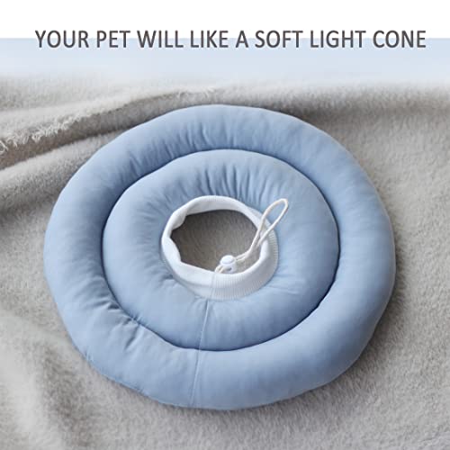 Docutca Soft Cat Cone Collar, Cat Recovery Collar, Cute Donut Cat Cone Alternative After Surgery with Adjustable Neck Strap,Comfy Pet Pillow Cone for Small Dog, Kitten