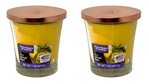 Better Homes Gardens 17oz Scented Candle, Meyer Lemon Basil 2-Pack