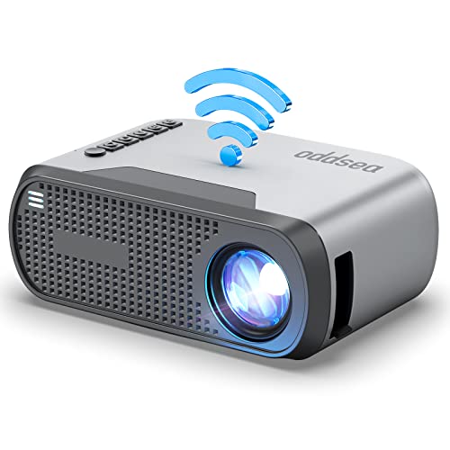 Mini Projector, Oddsea Portable Projector with WIFI, Small Home Theater Projector for Bedroom, 1080P Supported Movie Projector for Outdoor Use, Compatible with TV Stick, iOS/Android Phone, Laptop, USB
