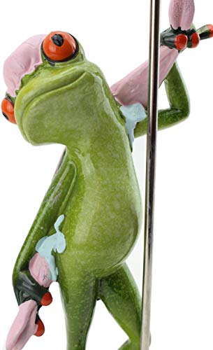 usamjtable Novelty Funny Frog Figurine Relaxing Statue for Home Decor Taking a Shower (G16616)