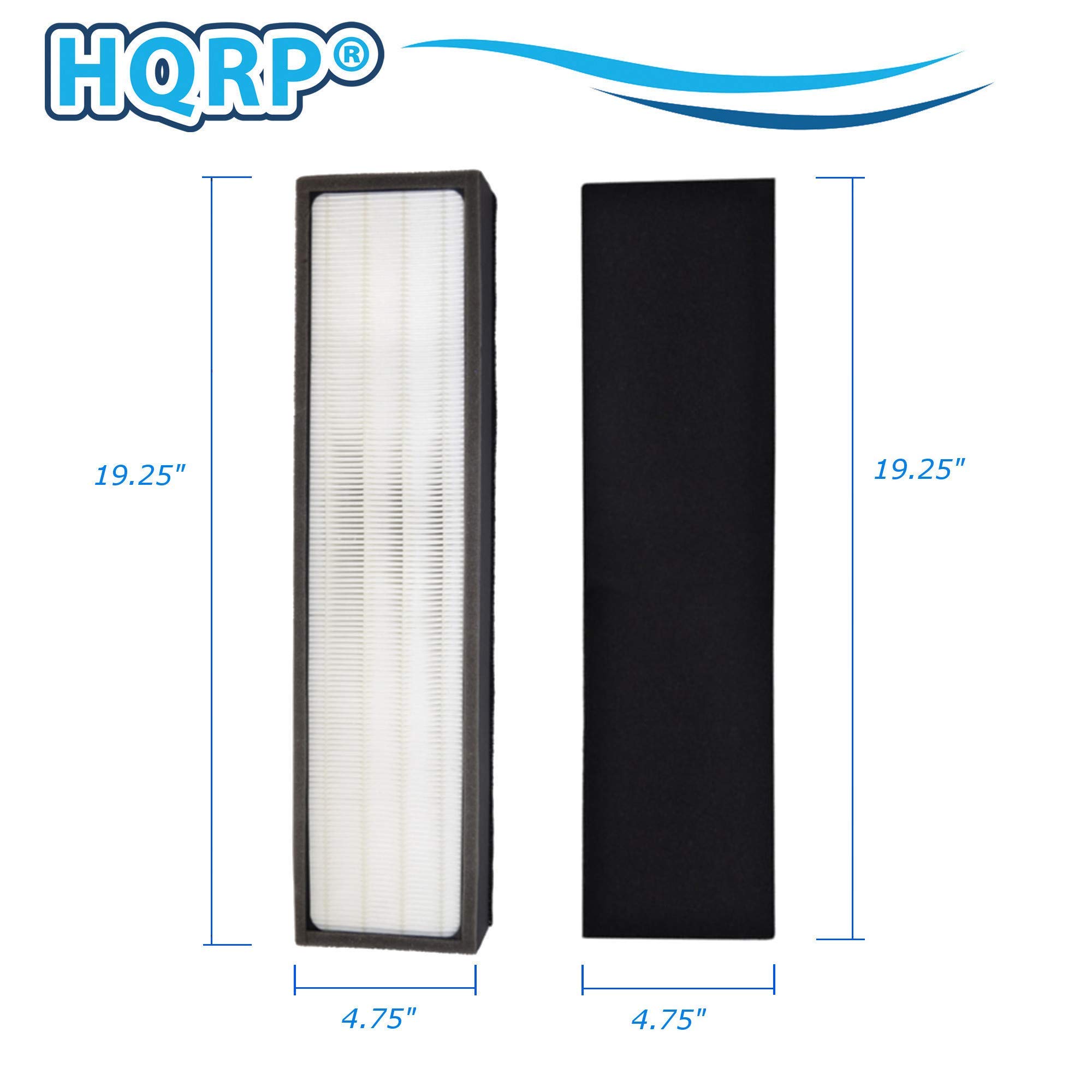 HQRP Air Filter Kit fits InvisiClean IC-7028 4 in 1 Full Size Tower model, 1x Cartridge Filter + 4-Pack Carbon Activated Pre-Filters
