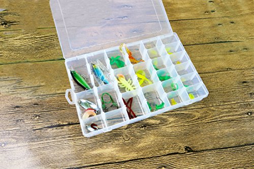 Zagarzoom Plastic Jewelry Organizer,Bead Case with 36 Grids,Clear