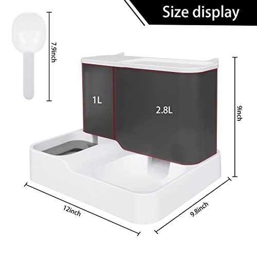 FUQUN All-in-One Automatic Pet Feeder Cat Water Dispenser Water Bowl for Cats Automatic Cat Feeder Self Dispensing Pet Waterer Automatic Gravity Cat Waterer Travel Supply Feeder and Water Dispense