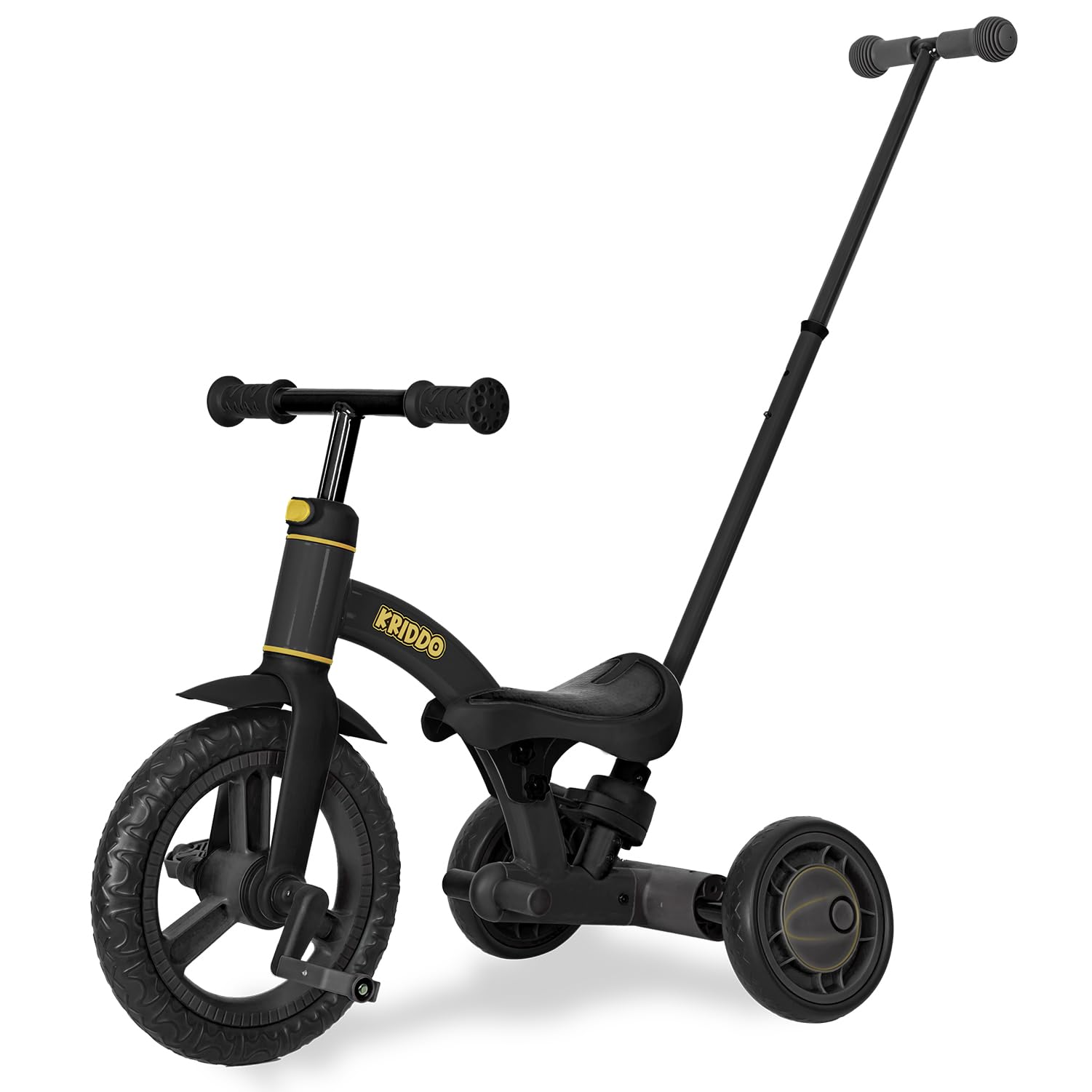 KRIDDO 3-in-1 Kids Tricycles for 2-3 Year Old, 12 Inch Front Wheel Trike and Toddler Balance Bike Bicycle for Boys Girls 2 Years to 4 Years, Removable Pedals for Push and Ride Fun, Blue