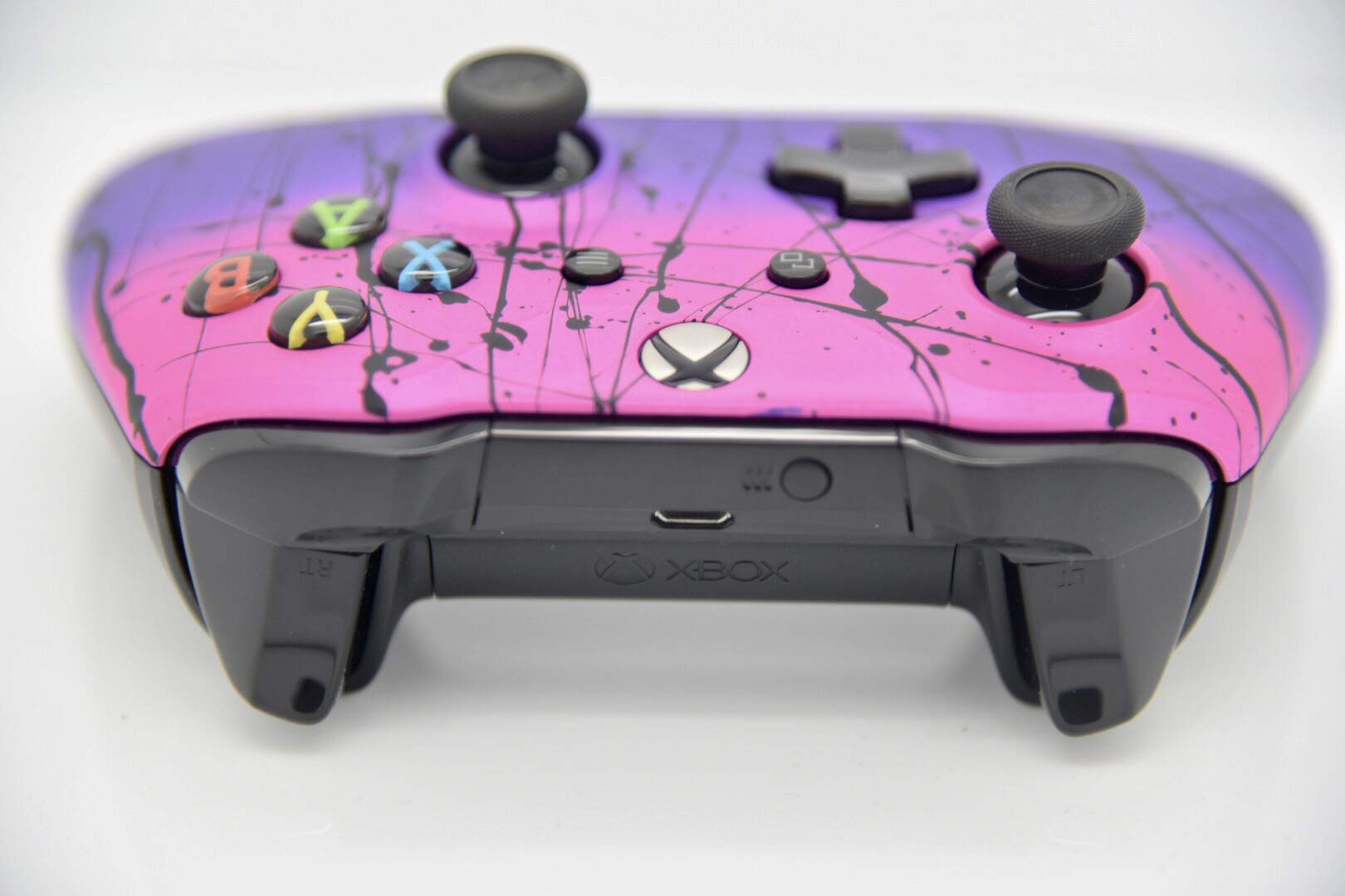 Hand Airbrushed Fade Custom Controller - Compatible with Xbox One (Matte Pink & Purple)