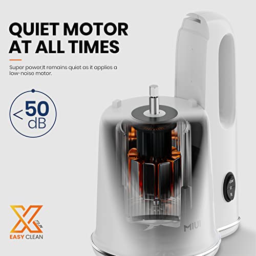 MIUI Slow Masticating Juicer Machines - Slow Juicer Cold Press with Big Wide Chute, Easy to Clean Suitable for Celery Fruit Vegetable, Mini Fully Automatic Slow Juciers Maker (White)
