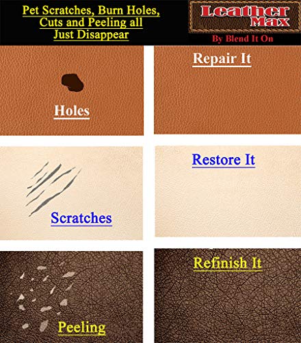 Leather Max Complete Leather Refinish, Restore, Recolor & Repair Kit/Now with 3 Color Shades to Blend with/Leather & Vinyl Refinish (Earth Mix)