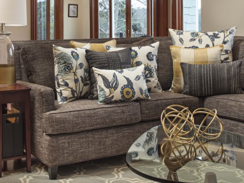 Pillow Perfect Tribal Sampler Felt Throw Pillow, 16.5", Dark Melange/Grey