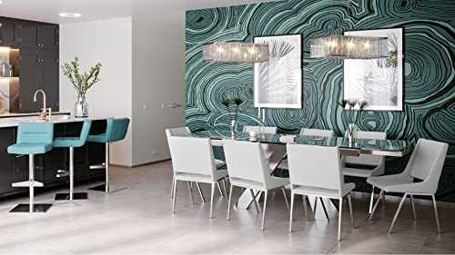 Zuri Furniture Cruz Expandable Modern Dining Table with Clear Glass Top