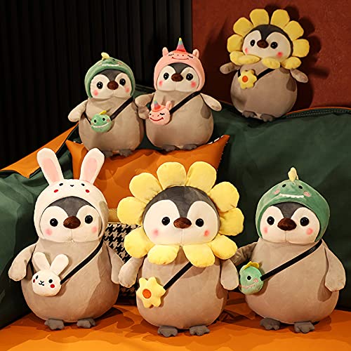 NC Seyomi Cute Penguin Dinosaur Plush Stuffed Animal Penguin Plushies with Dinosaur Outfit,Gifts for Kids(10 inches)