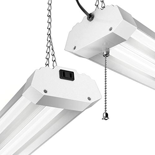 LED Utility Shop Light 4ft 5500 Lumens Super Bright 50W 5000K Daylight ETL Certified LED Garage Lights Durable LED Fixture with Pull Chain Mounting and Daisy Chain Hardware Included